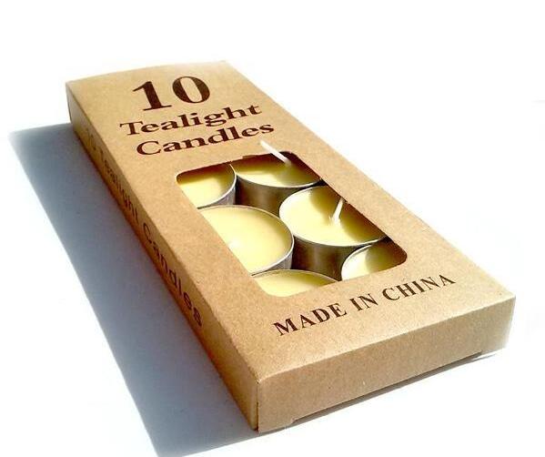 China Candle paper Box/Kraft paper candles box/10 tealight candles in ...