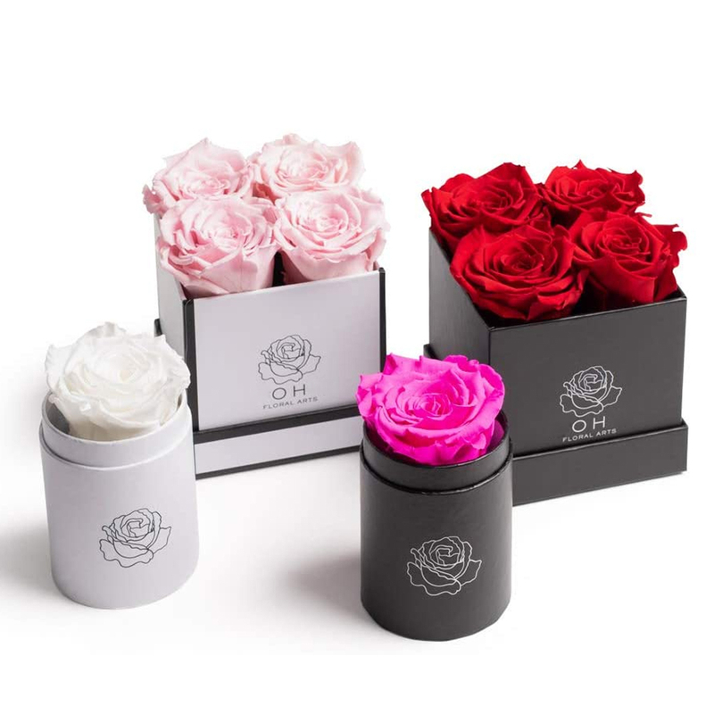 Custom Cardboard Paper Cylinder Rose Flower Bouquet Gift Box Square ...